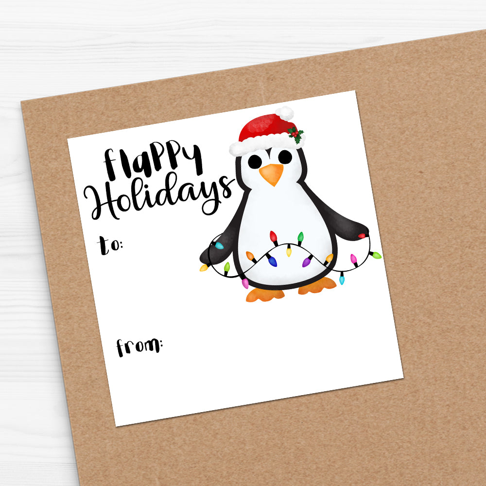 Flappy Holidays Penguin (Gift Tag) - Stickers – A Little Leafy
