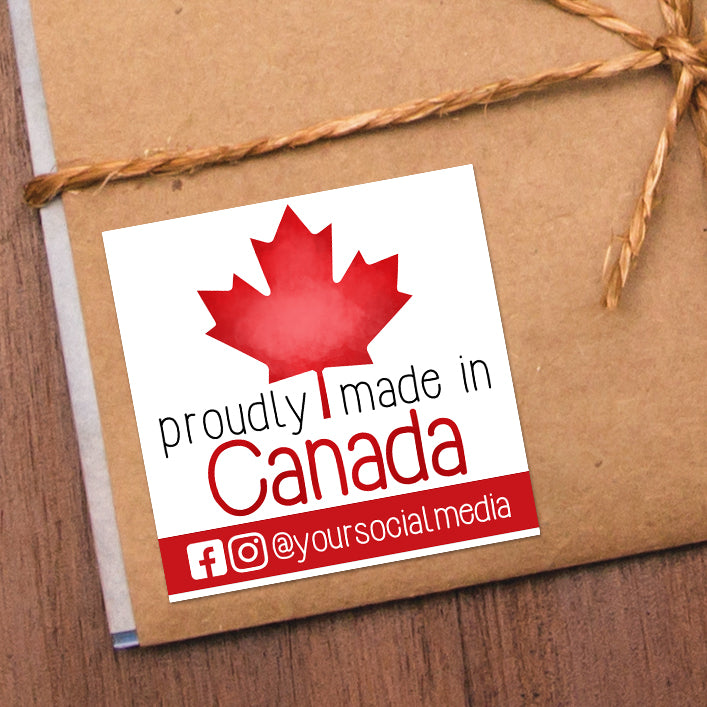 Proudly Made In Canada (Social Media) - Custom Stickers – A Little Leafy