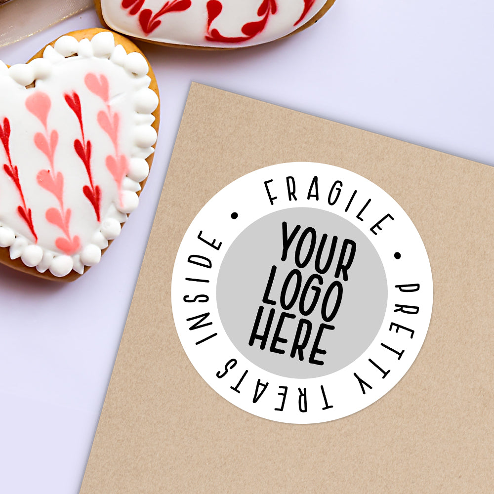 Fragile Pretty Treats Inside (Your Logo) - Custom Stickers – A Little Leafy