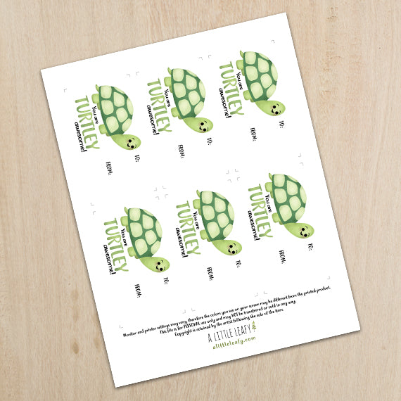 You Are Turtley Awesome - Print At Home Gift Tags – A Little Leafy