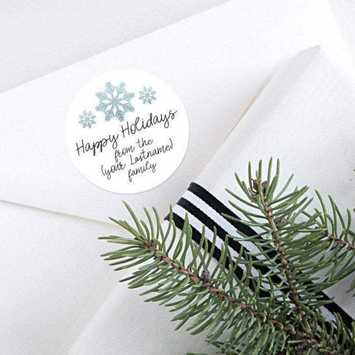 Happy Holidays From The (Your Last Name) Family - Custom Stickers – A ...