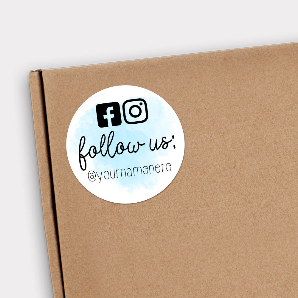 Follow Us (Watercolor Background) - Custom Stickers – A Little Leafy