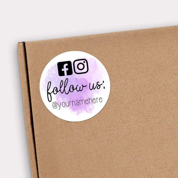 Follow Us (Watercolor Background) - Custom Stickers – A Little Leafy