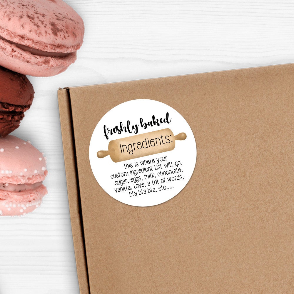 Freshly Baked (Ingredient List) - Custom Stickers – A Little Leafy